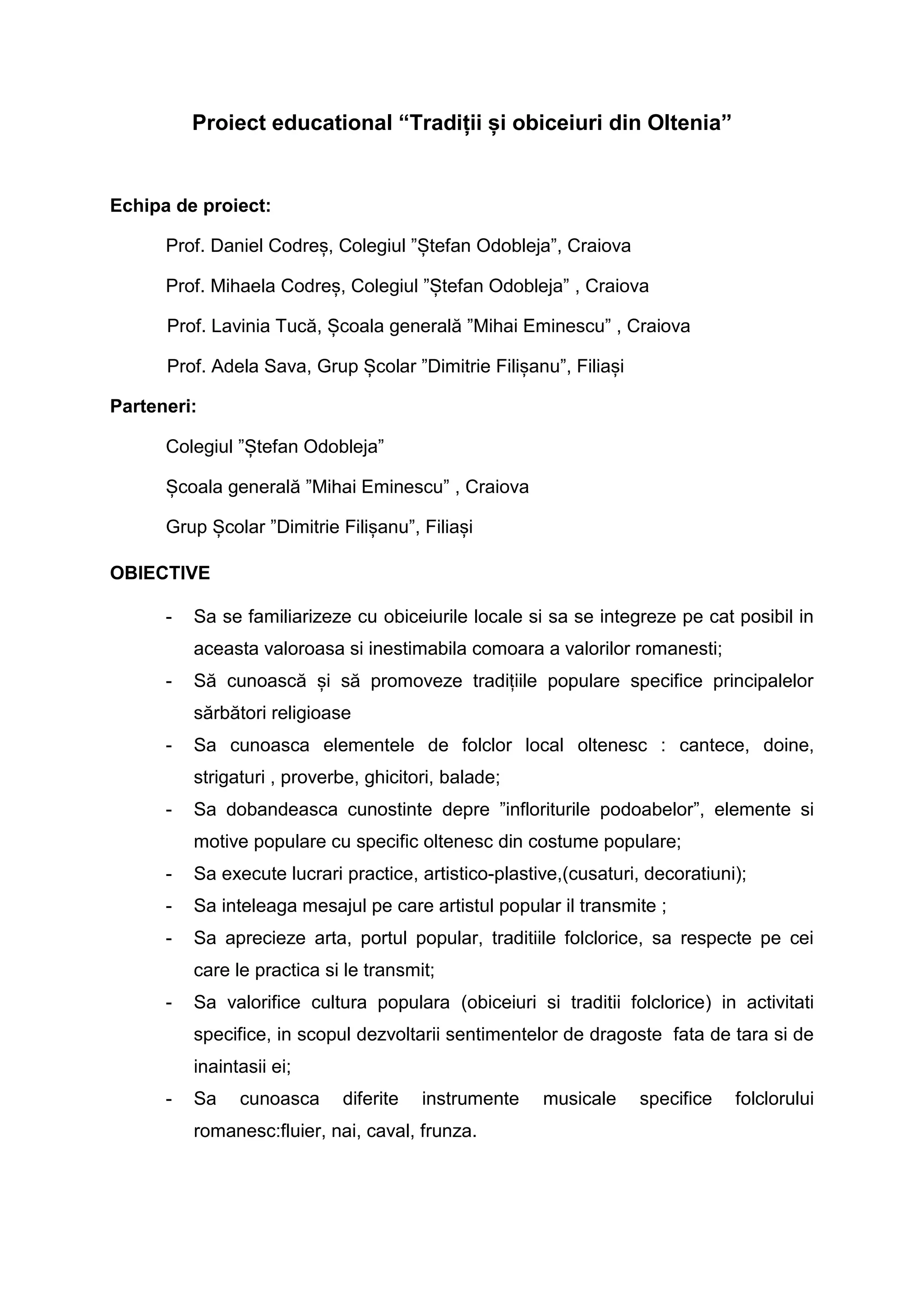 Proiect educational | PDF