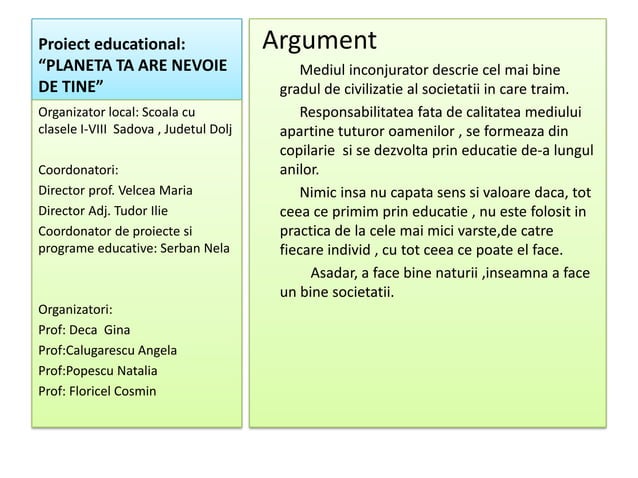 Proiect educational | PPT
