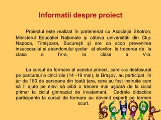 Proiect educational Previns | PPTX