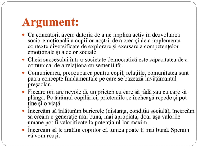 Proiect de parteneriat educational Emoții de prichindel - | PPT