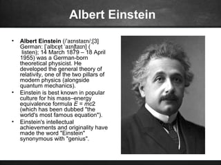 Albert Einstein Inventions List