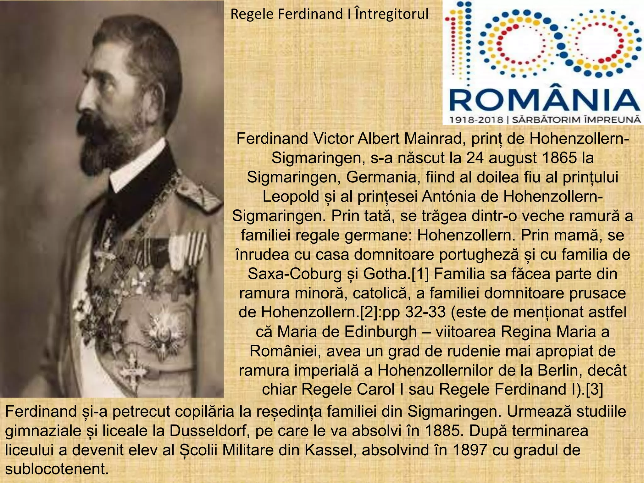 Regele Ferdinand I | PPTX