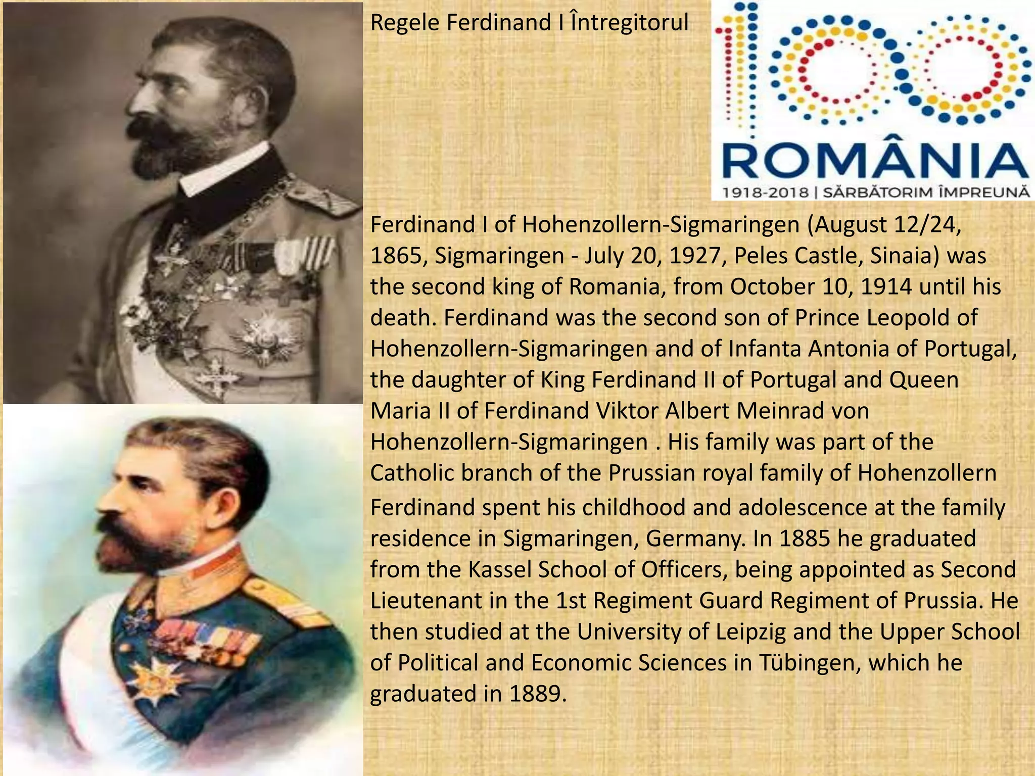Regele Ferdinand I | PPTX