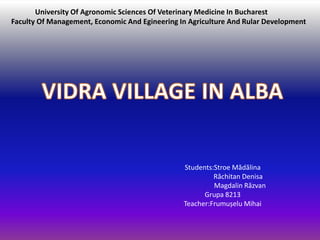 Vidra village in Alba | PPTX | Travel Locations | Travel