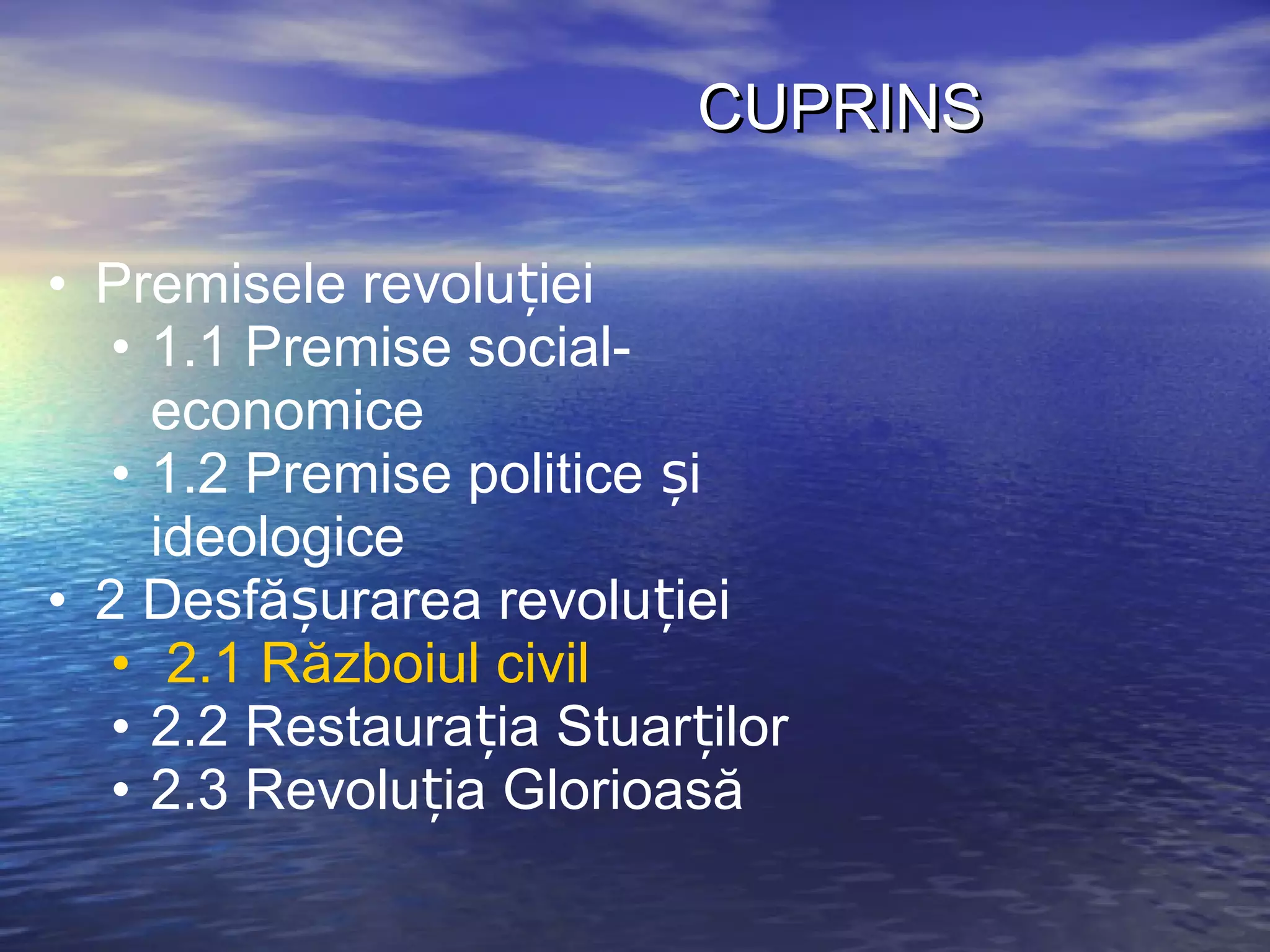 Proiect istorierevolutia engeza | PPT