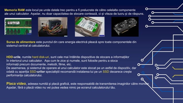 Proiect la Info/ COMPONENTELE CALCULATORULUI | PPTX