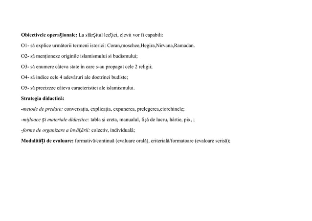 Proiect lectie islam | RTF