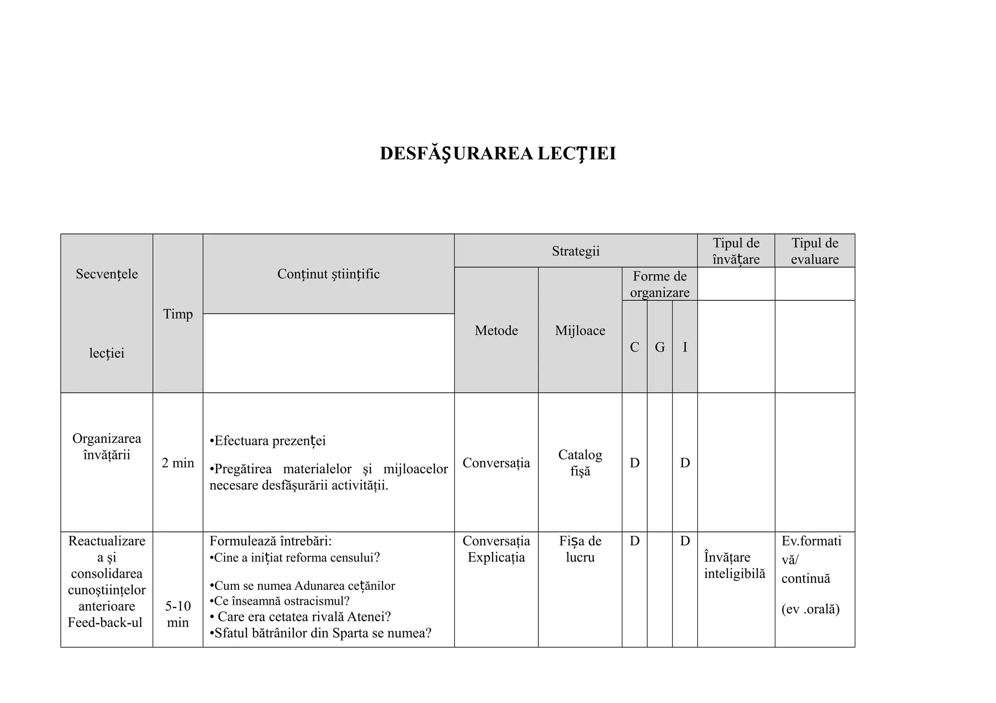 Proiect lectie roma | RTF
