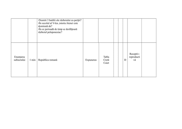 Proiect lectie roma | RTF