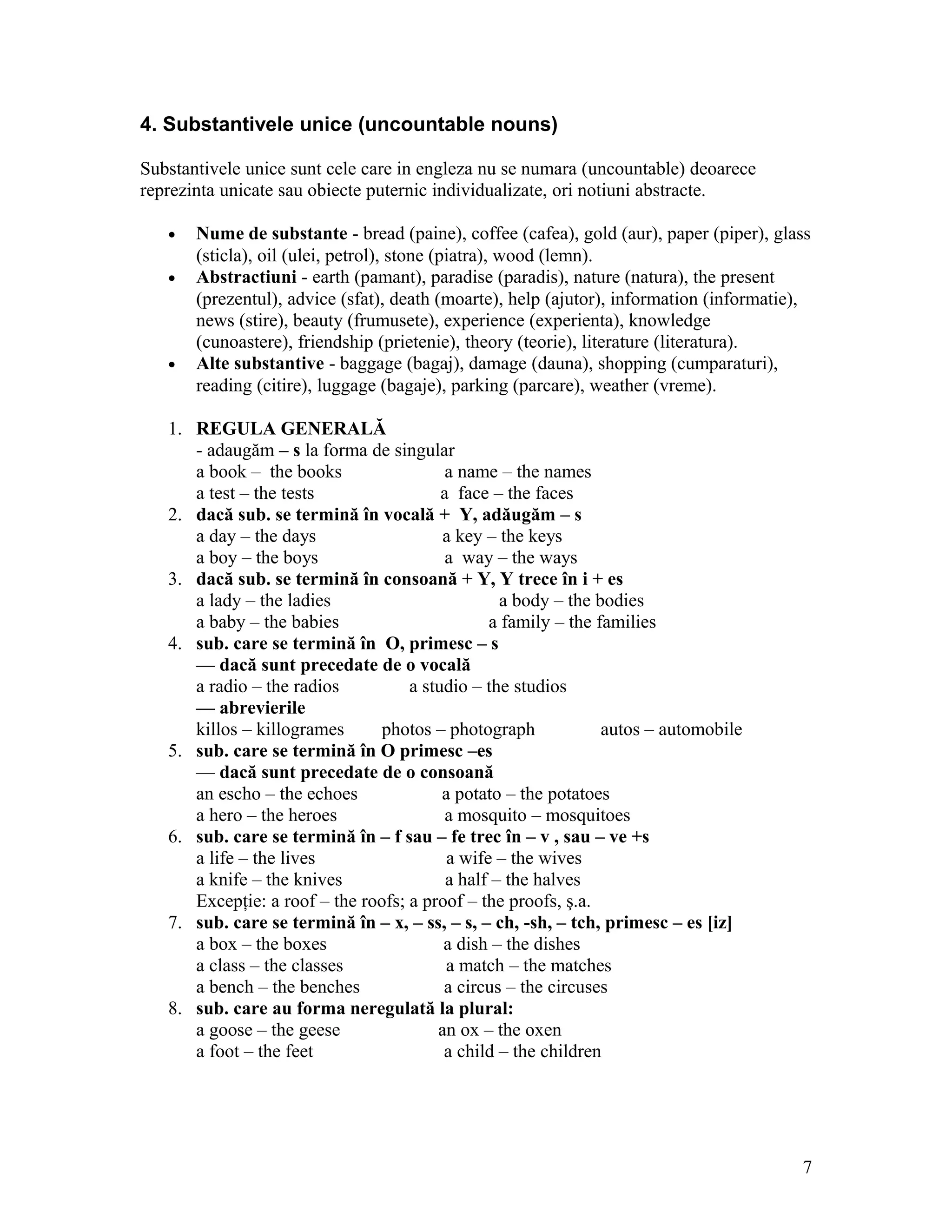 Gramatica limbii engleze, inclusiv exercitii | DOC