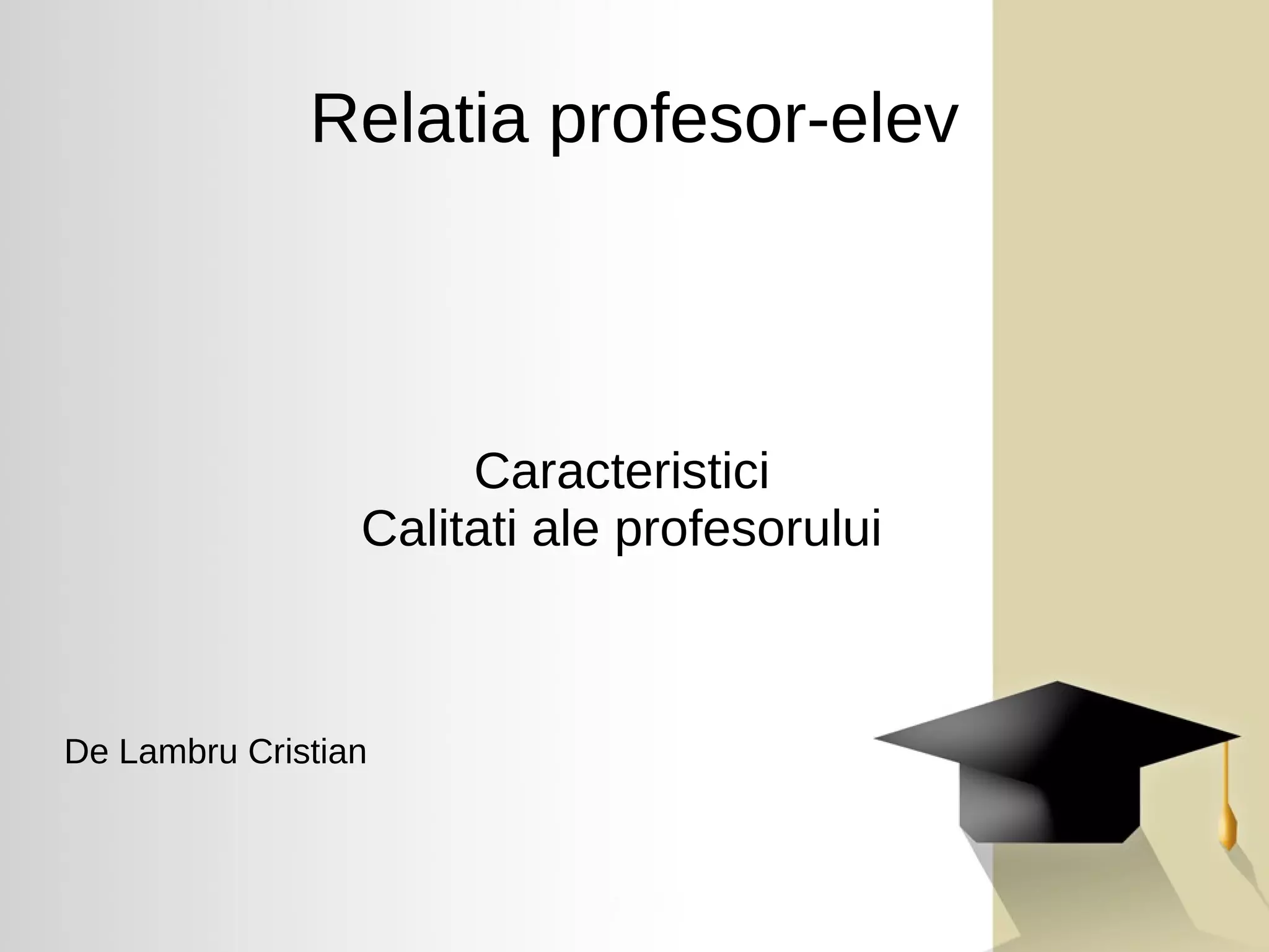 Relatia Profesor - Elev | ODP
