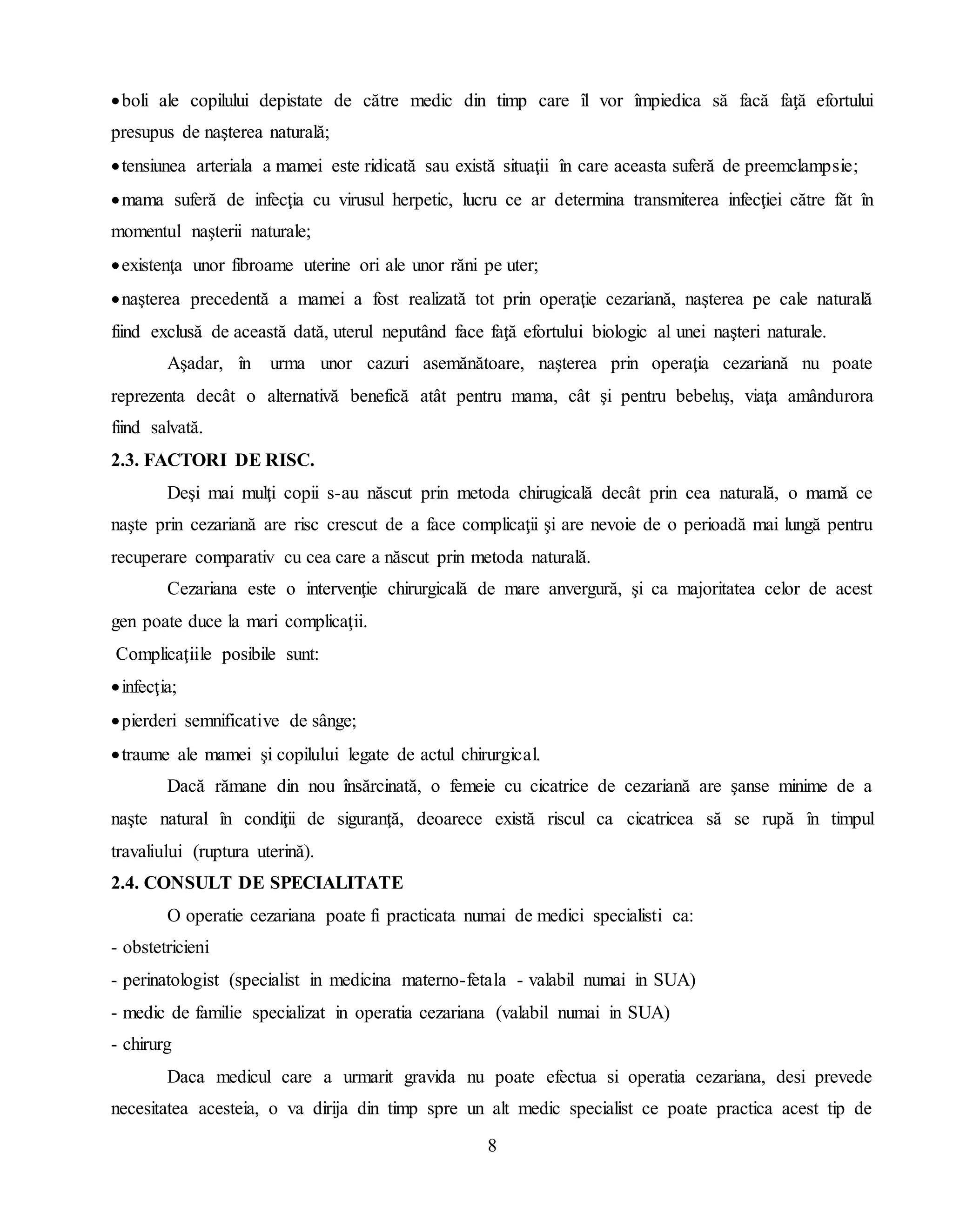 PROIECT OPERAȚIA CEZARIANĂ CU CUPRINS CORECTAT 1.doc