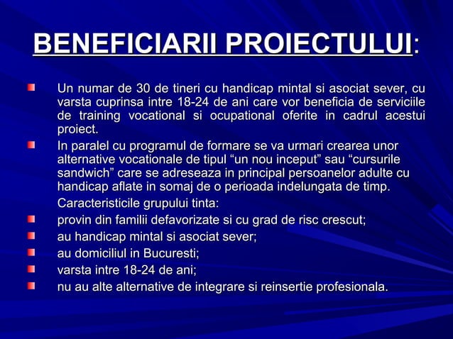 Proiect pilot tineri cu dizabilitati | PPT