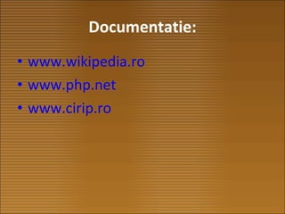 Proiect programare web | PPT
