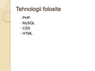 Proiect programare web | PPTX