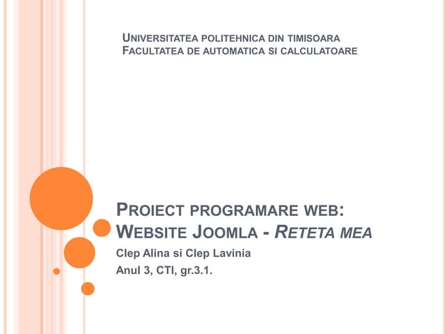 Proiect programare web | PPT