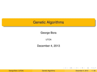 Genetic Algorithms and Image Classification | PPT