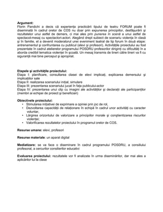 Proiect teatru forum | DOC