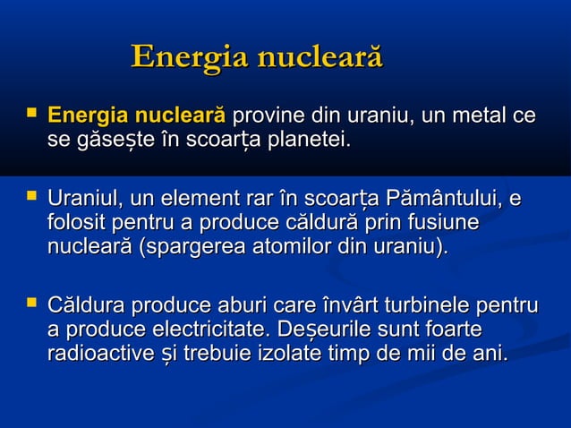 Proiect tipuri de energie 11 H | PPT