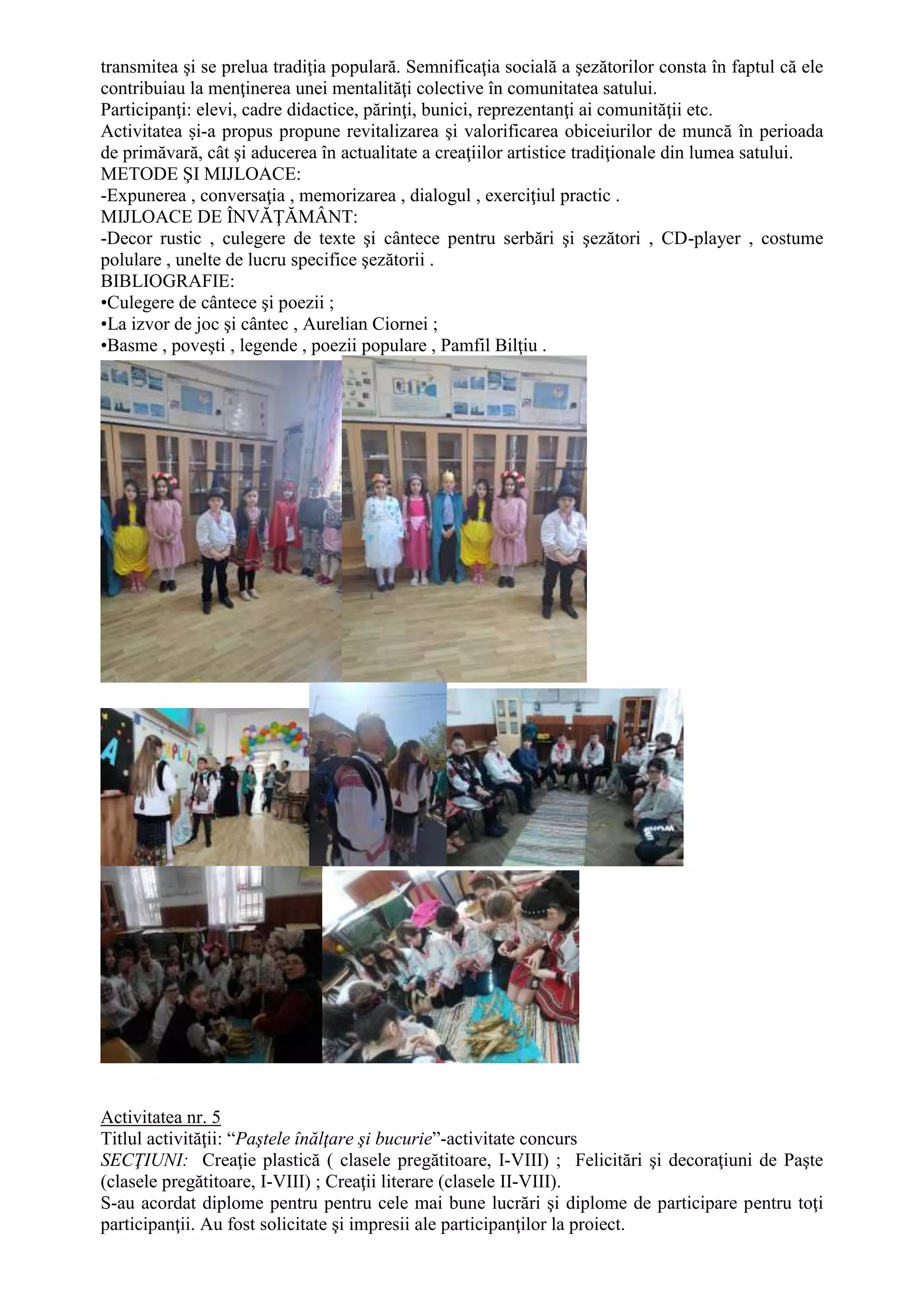 Proiect_TRADITII SI OBICEIURI LOCALE 2023_ raport narativ_IULIANA.doc
