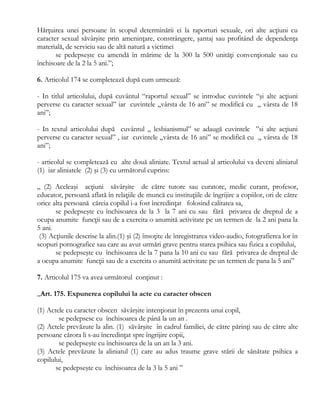 Proiectul Legii Pentru Modificarea Completarea Actelor Legislative Violenta Copii Pornografii | PDF