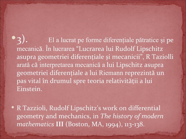 Rudolf Otto Sigismund Lipschitz | PPT