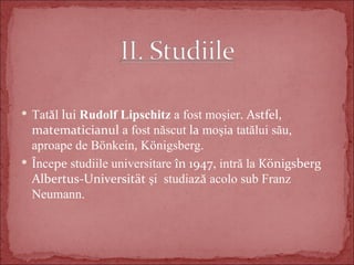 Rudolf Otto Sigismund Lipschitz | PPT