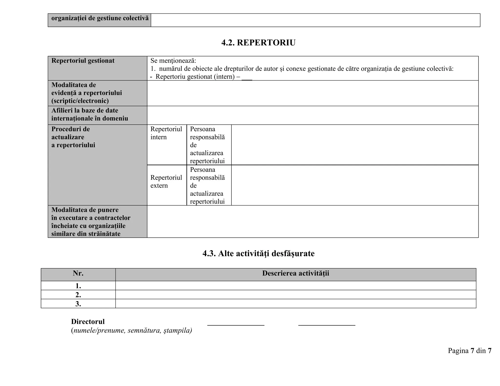Proiectul modelului de raport anual de transparență ANPFI | PDF