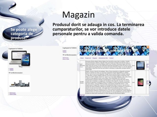 Proiect web e&c magazin | PPTX