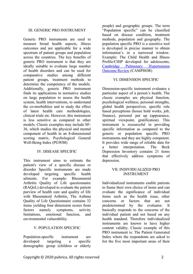 Pro instrument and its types - pubrica | PDF
