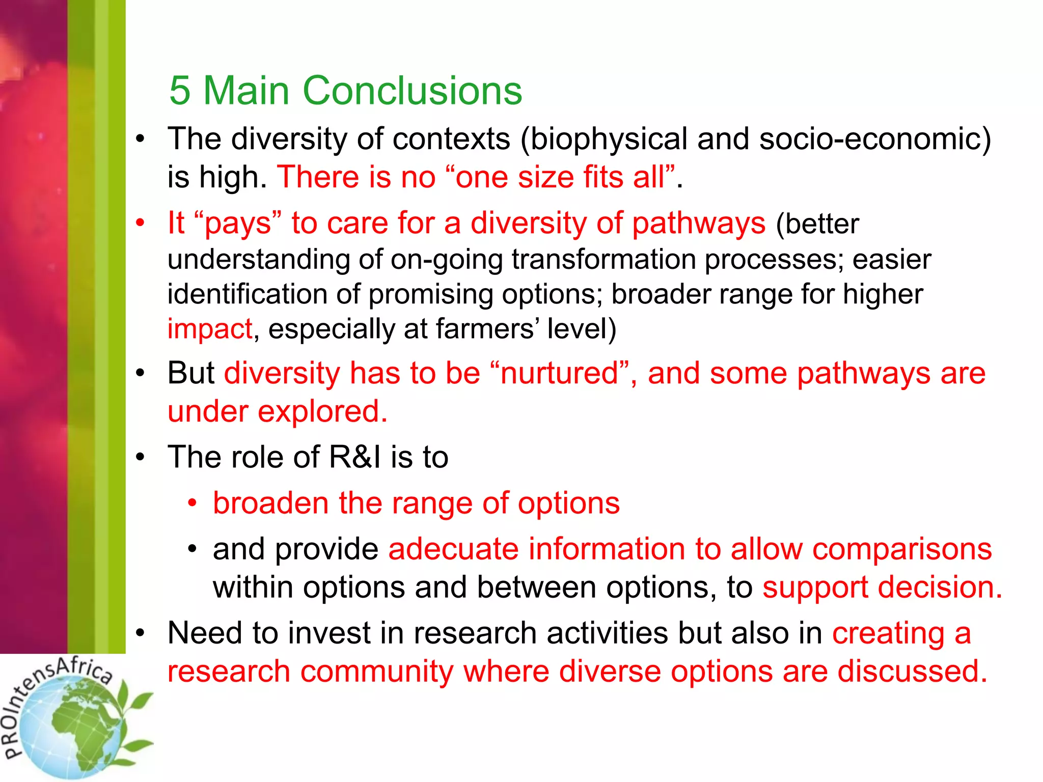 PROIntensAfrica pathways concept and research agenda | PPT