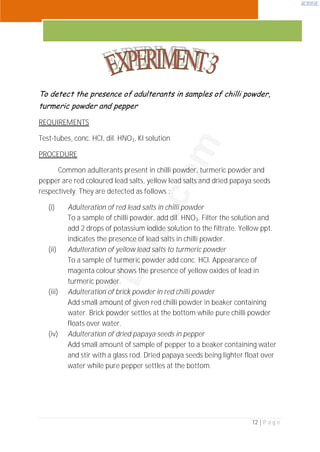 Proj._Food_adeltration chemistry project | PDF