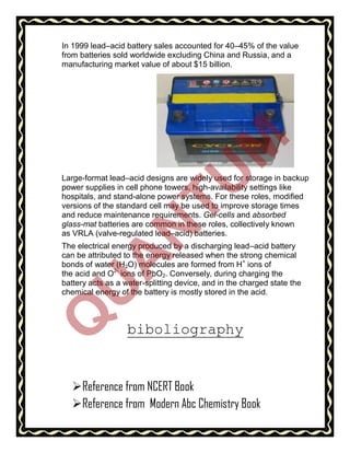 Proj. Electrolytic cell for class 12 students. Z | PDF