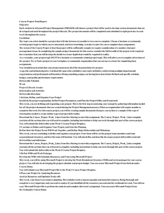 Proj430 advanced program management entire class | PDF