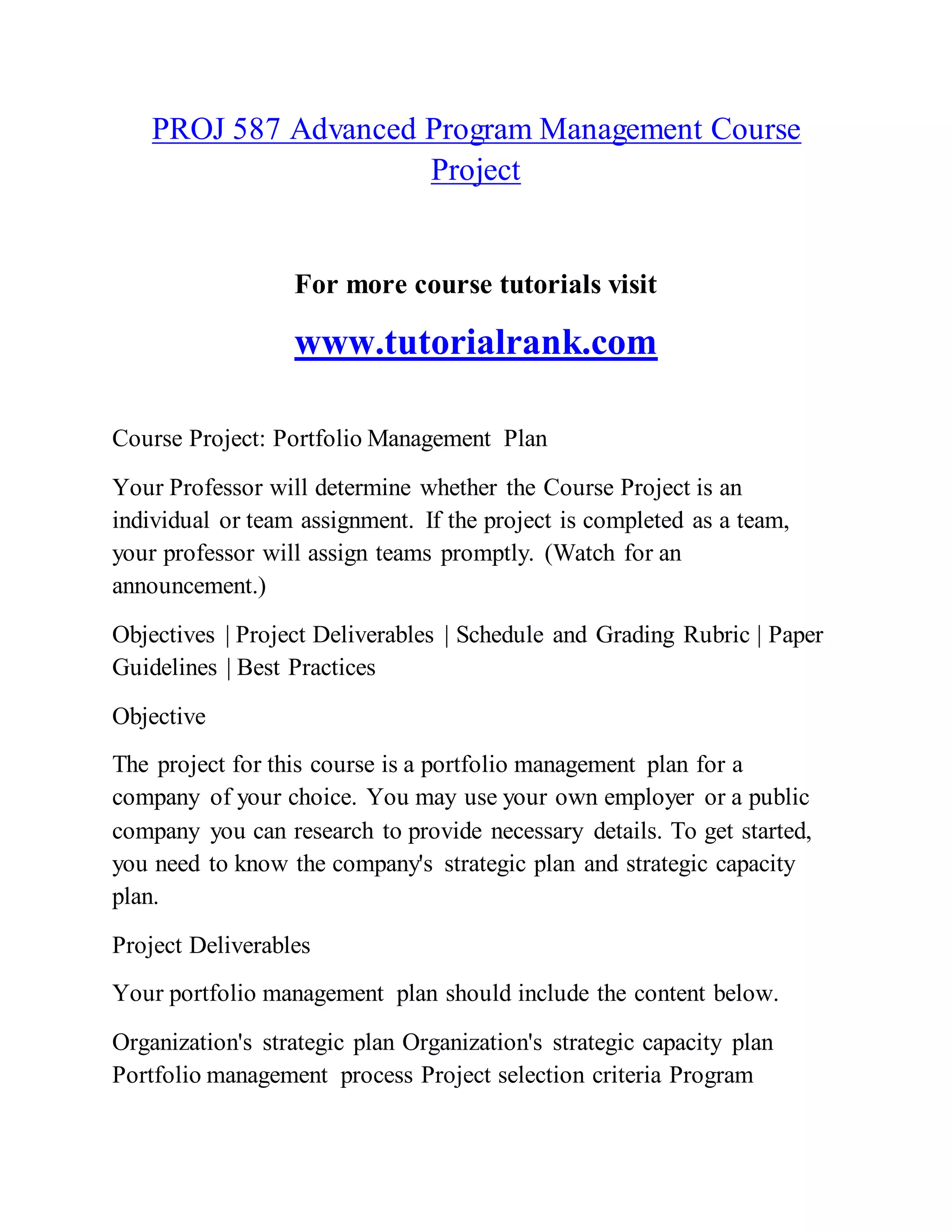 PROJ 587 Inspiring Innovation/tutorialrank.com