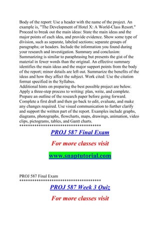 Proj 587 Enhance teaching / snaptutorial.com