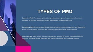 Different types and functions of a PMOs. | PPT