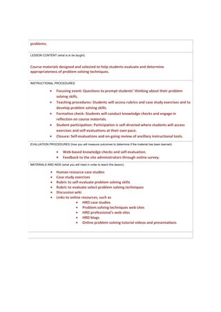 Proj A Lesson Plan | PDF