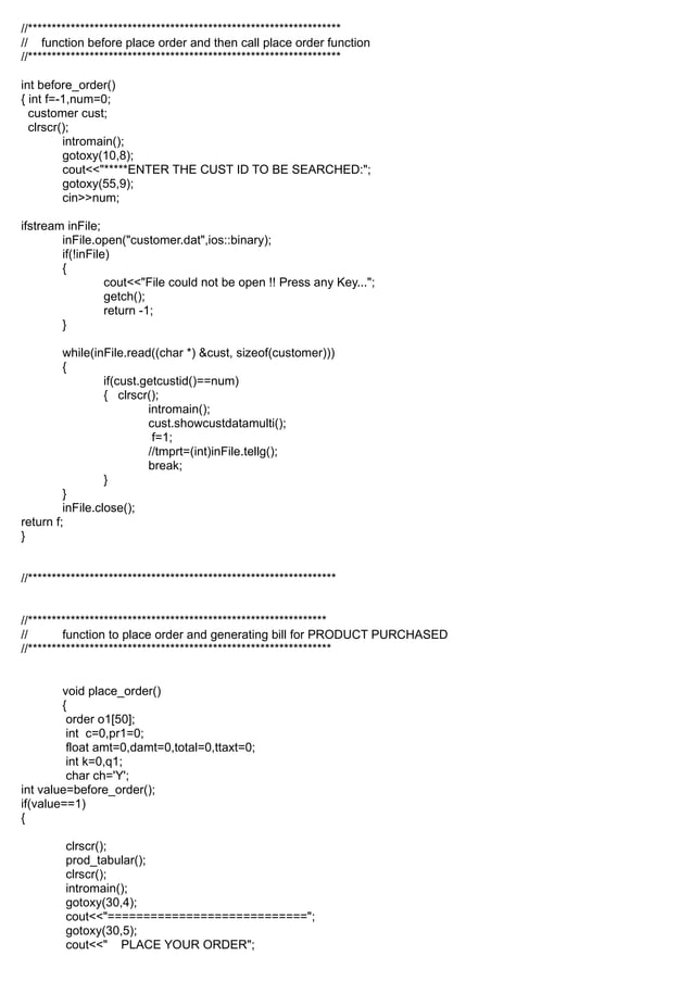 CANTEEN MANAGEMENT SYSTEM IN C++ | DOC | Programming Languages | Computing