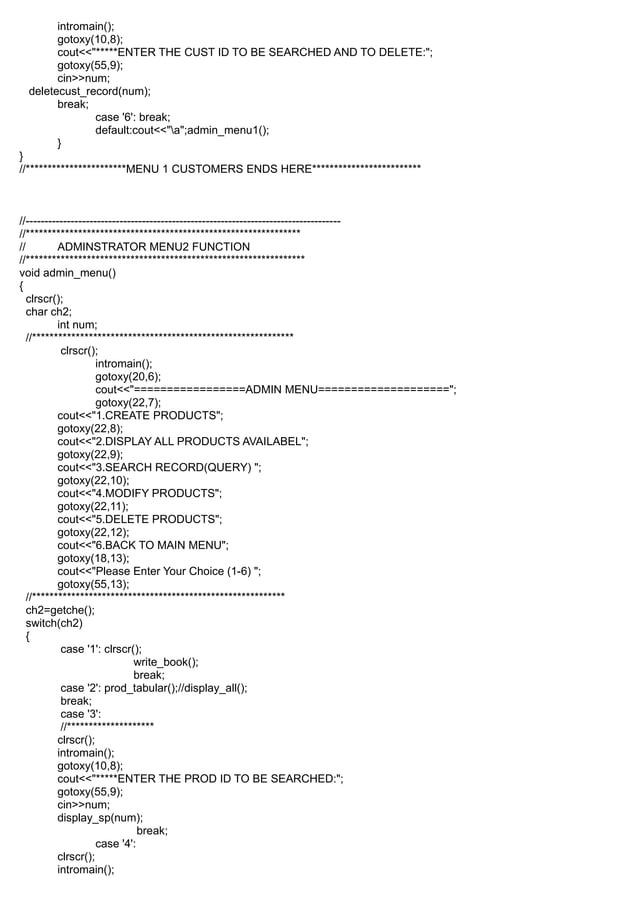 CANTEEN MANAGEMENT SYSTEM IN C++ | DOC | Programming Languages | Computing