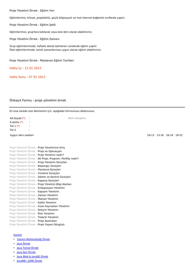 Proje yonetimi-ornek | PDF