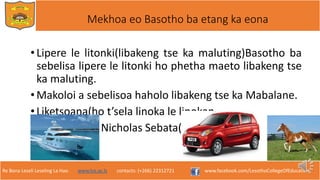 Botle ba naha ea Lesotho | PPTX