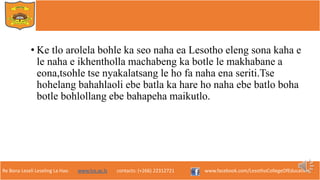 Botle ba naha ea Lesotho | PPTX