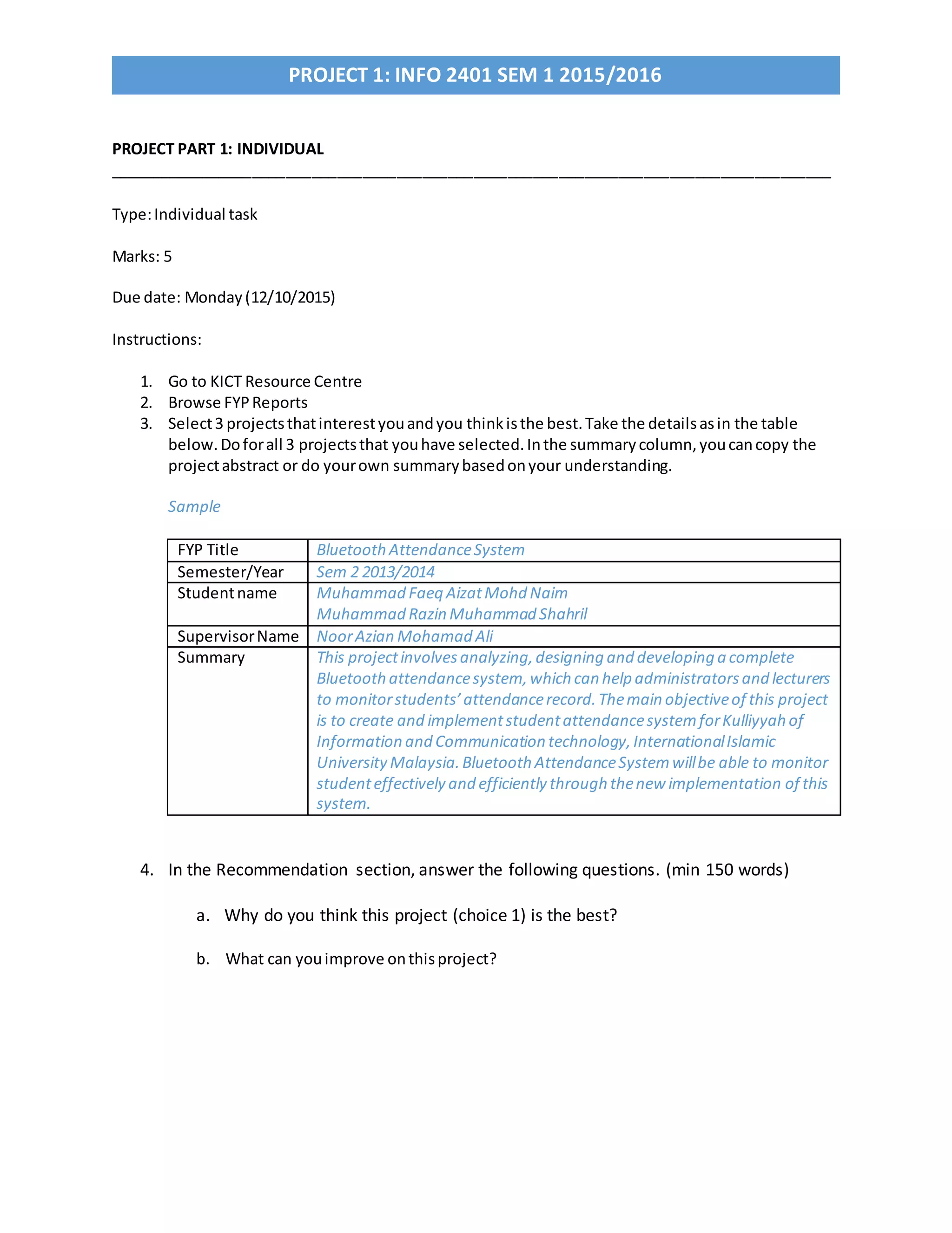 Project 1 Instructions Docx