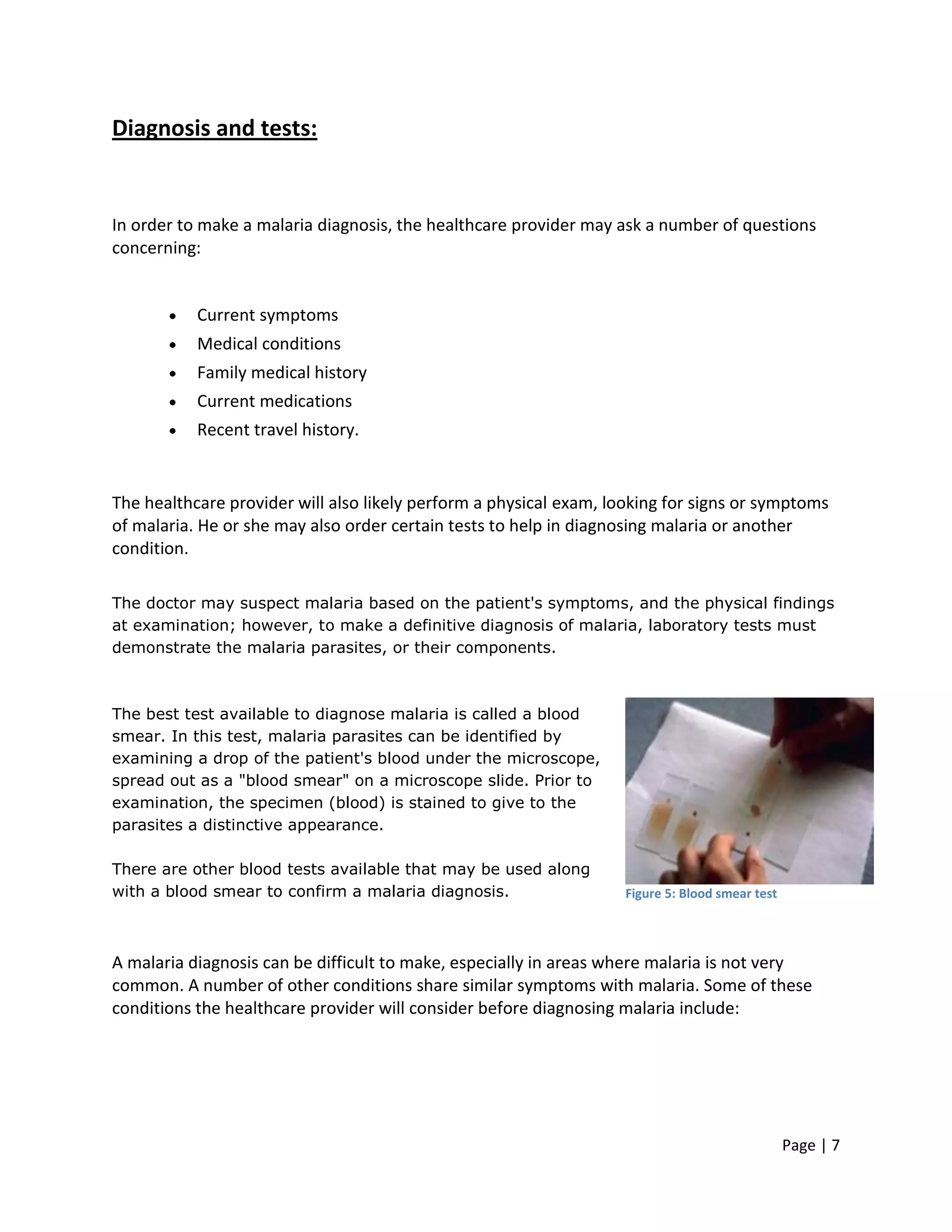 Project Paper on Malaria | DOCX