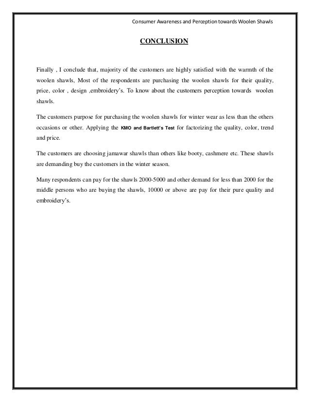 Conclusion On Consumer Awareness Project