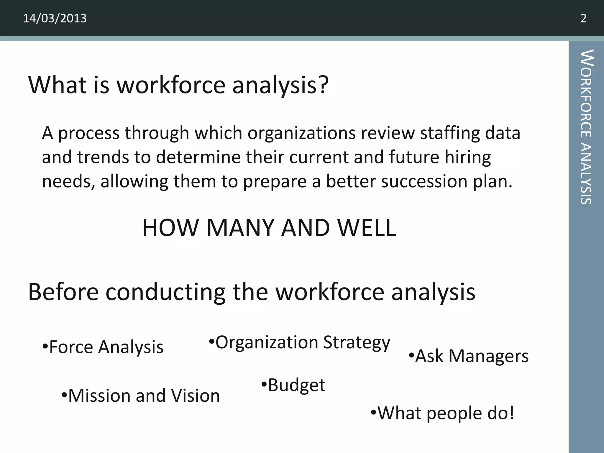 Human Resource Planing: Workforce Analysis | PPT