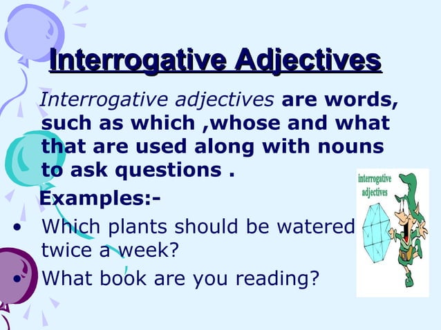 Interrogative sentences,adverbs,adjectives, pronouns | PPT