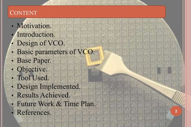design and analysis of voltage controlled oscillator | PPTX