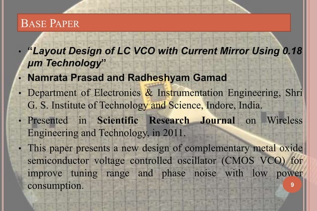 design and analysis of voltage controlled oscillator | PPTX
